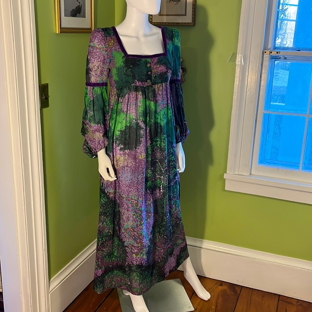 Dolly Rockers Vintage 70s Made In England Maxi Dress - Gem